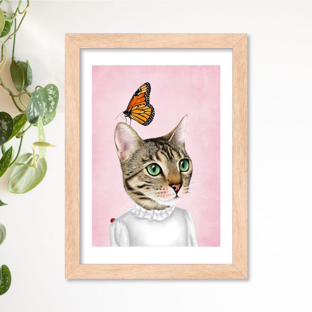 Ilustração Gata Rosa – Loja Animais de Rua